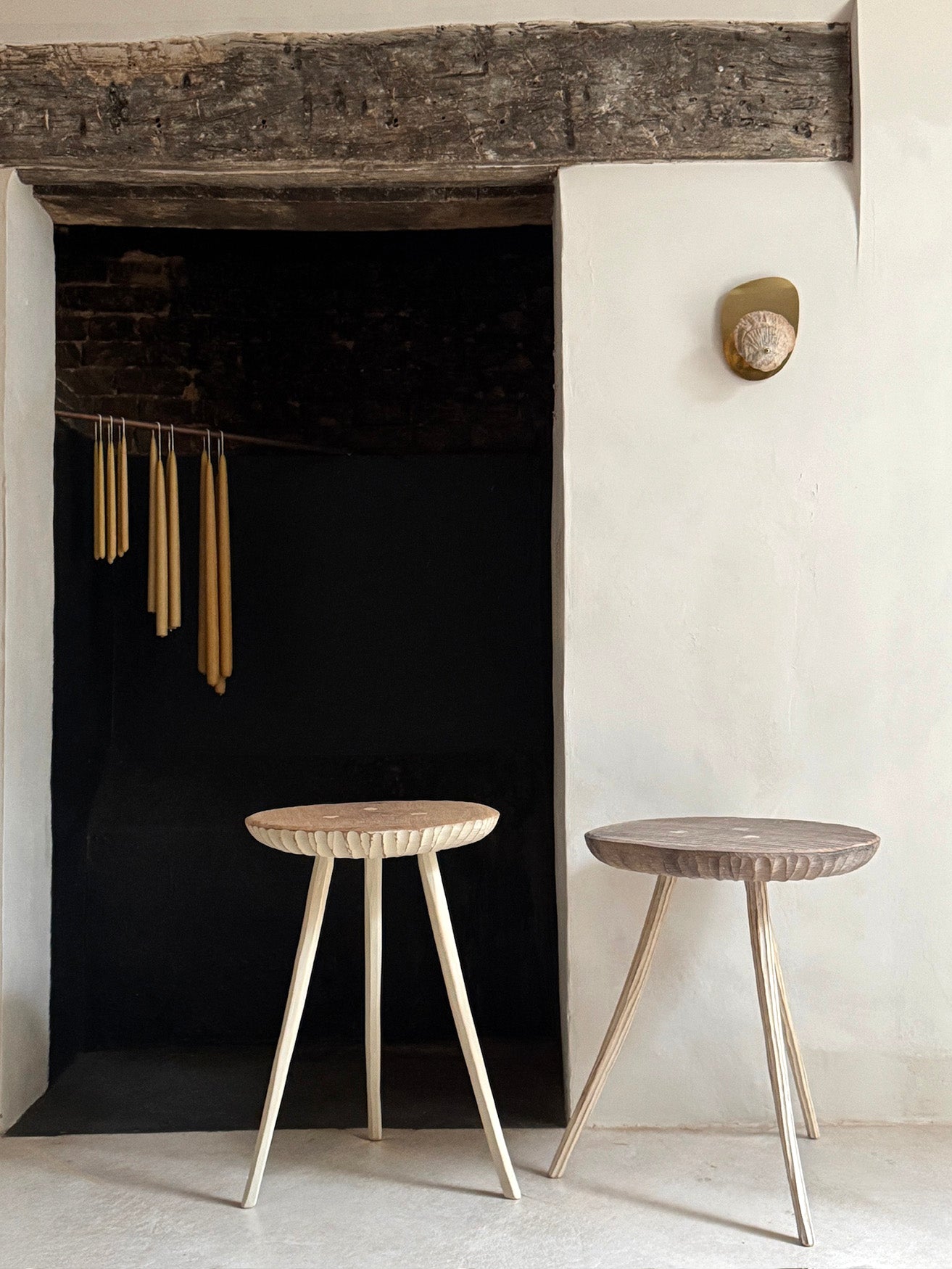 Painted or Limed Oak Ridge and Furrow Side Tables – The Merchant's Table